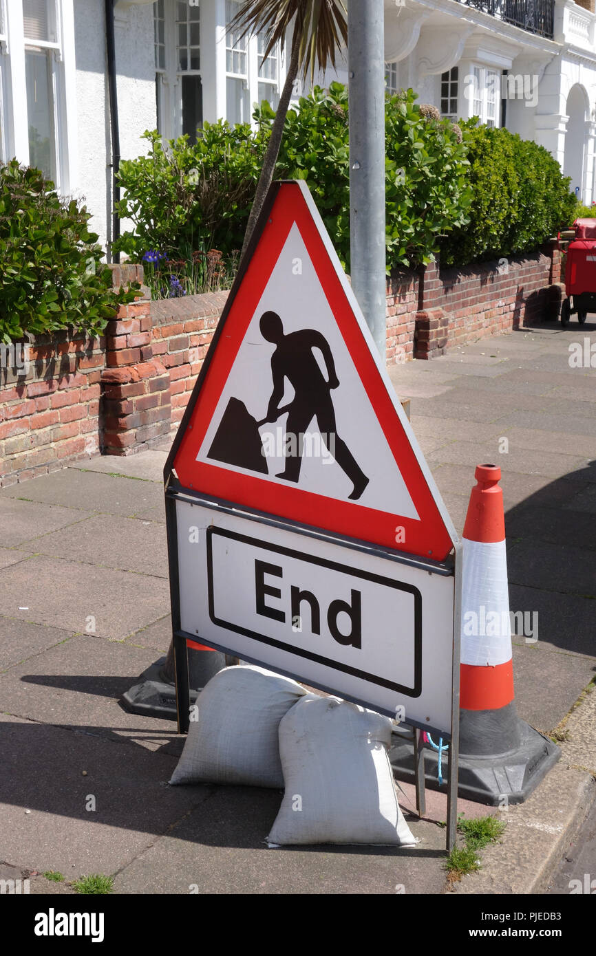 traffic sign, work in progress, Bexhill-on-sea, United Kingdom Stock ...