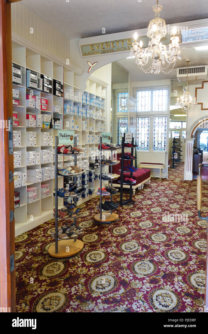 Wells & Sons, vintage shoe shop in Bexhill-on-sea, United Kingdom Stock ...