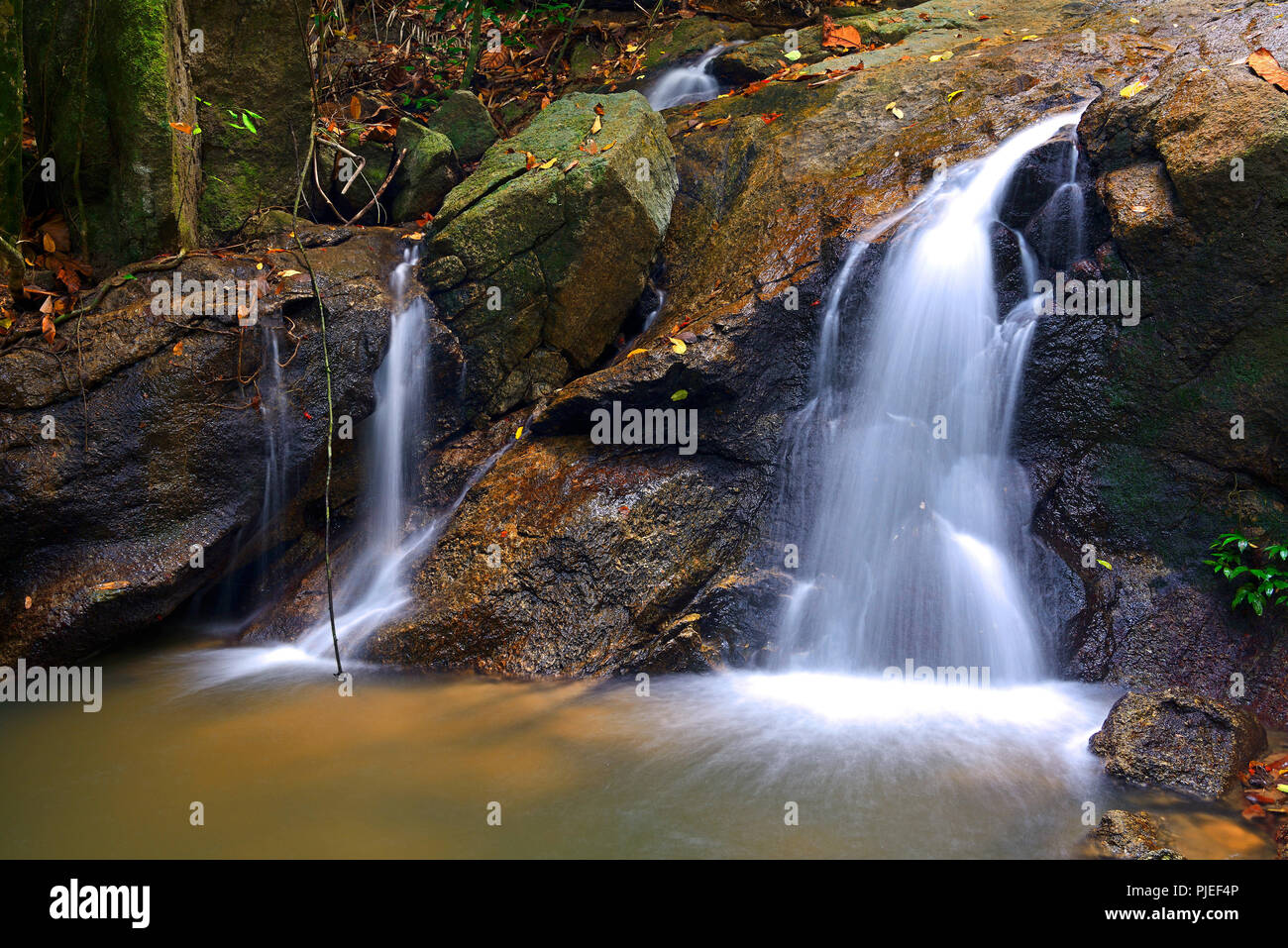 Cascades of the Kathu waterfall, Phuket, Thailand, Kaskaden des Kathu ...
