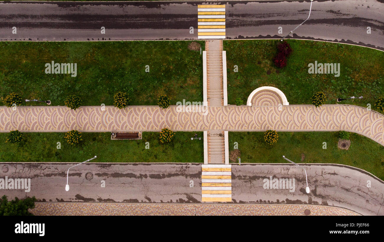 Aerial view top view roads hi-res stock photography and images - Alamy