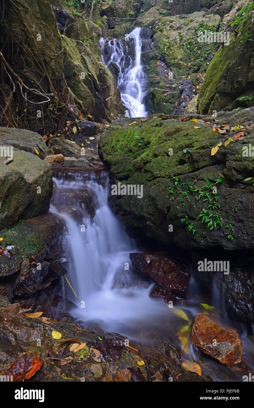 Cascades of the Tonsai waterfall, Phuket, Thailand, Kaskaden des Tonsai ...