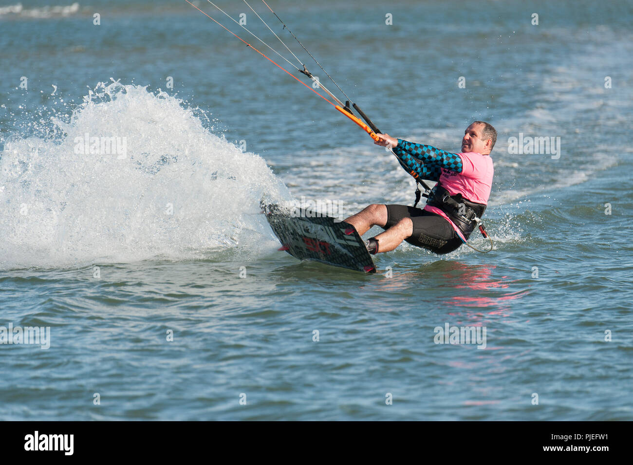 Kite surfer at Hayling Island, Hampshire Stock Photo - Alamy