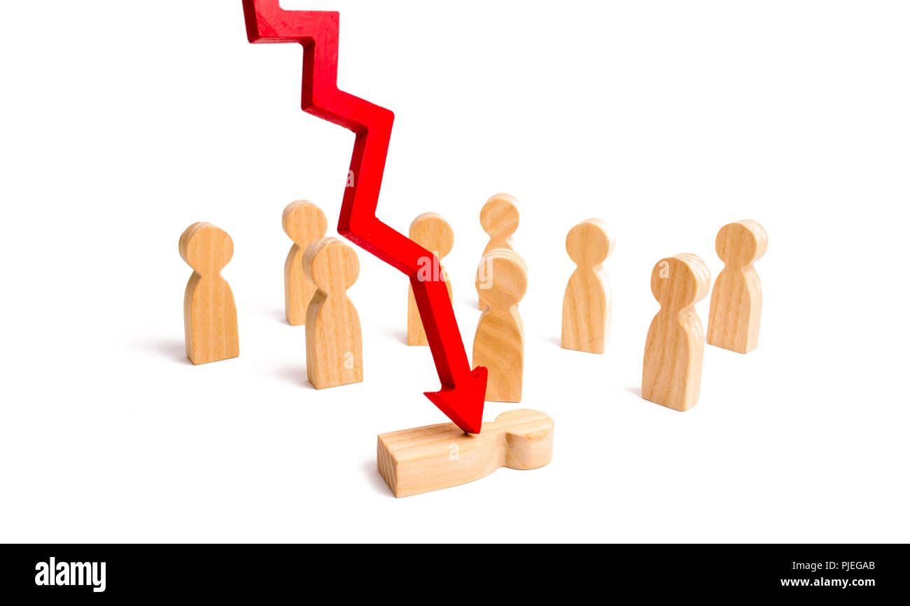 The red arrow cleaves the person in front of a crowd. The concept of ...