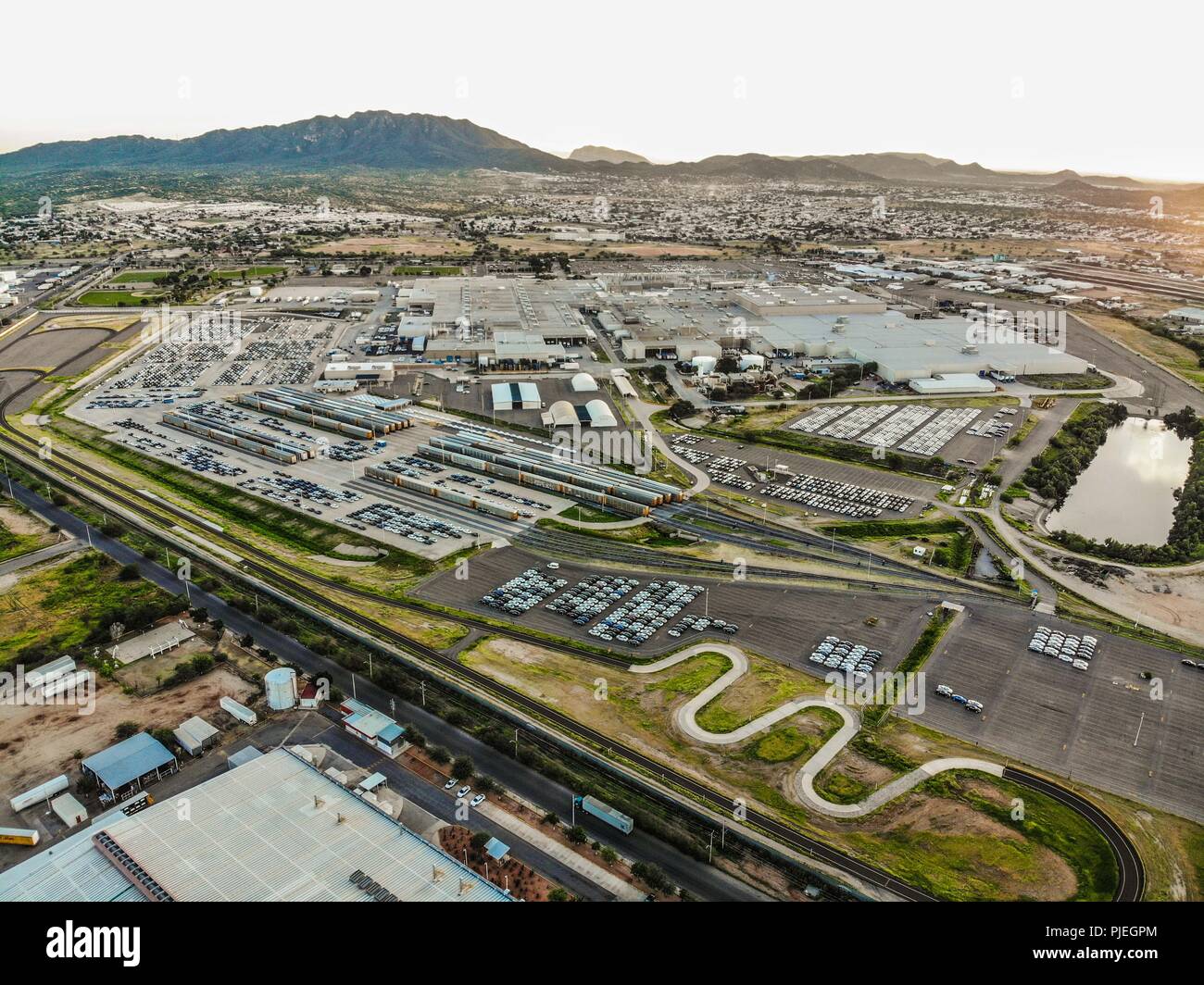 Aerial view of the Ford Motor Company automotive company in the ...