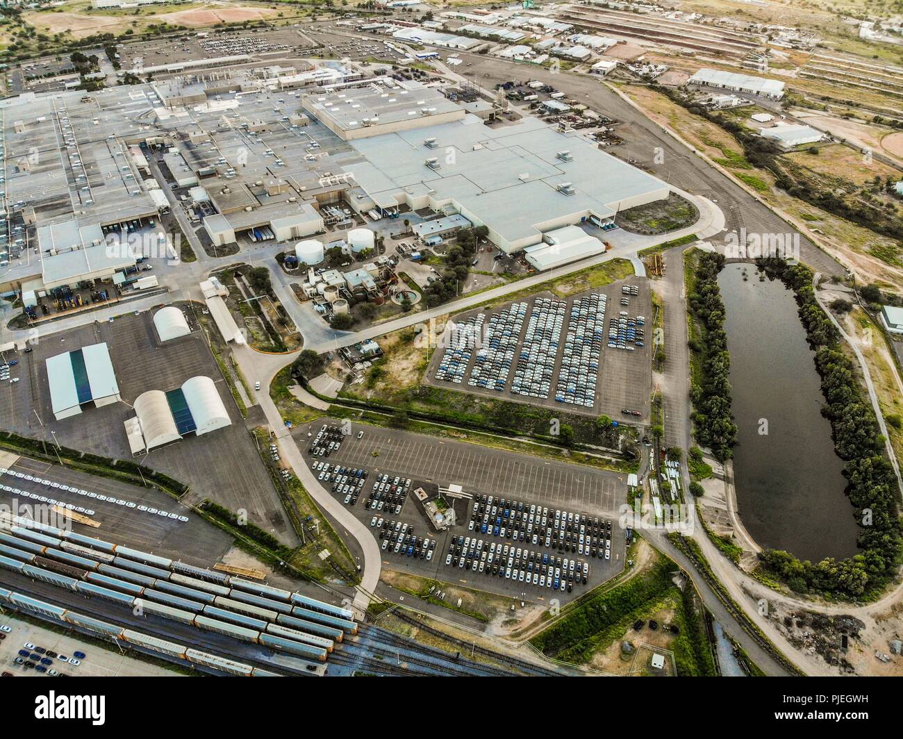 Aerial view of the Ford Motor Company automotive company in the ...