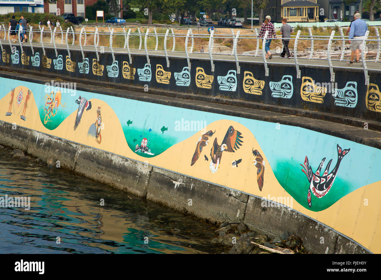 The Unity Wall mural on Ogden Point Breakwater, Victoria, British ...