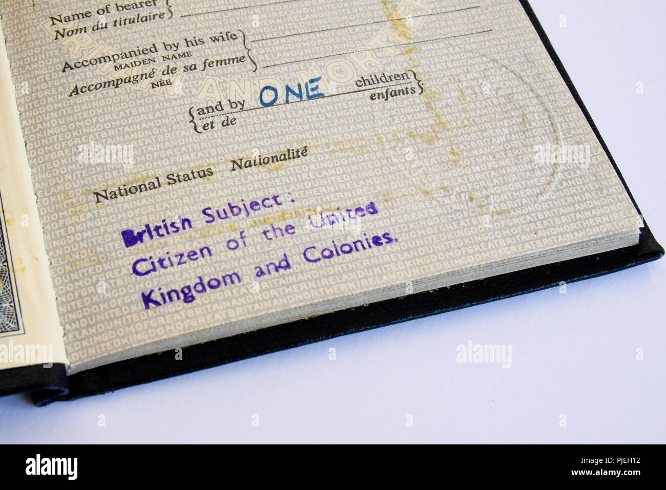 Old british passport hi-res stock photography and images - Alamy