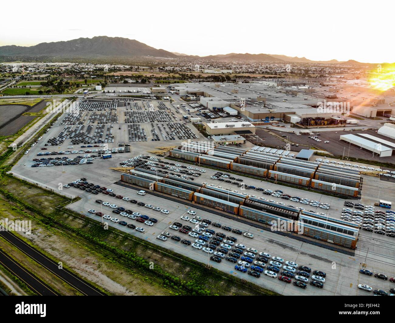Aerial view of the Ford Motor Company automotive company in the ...