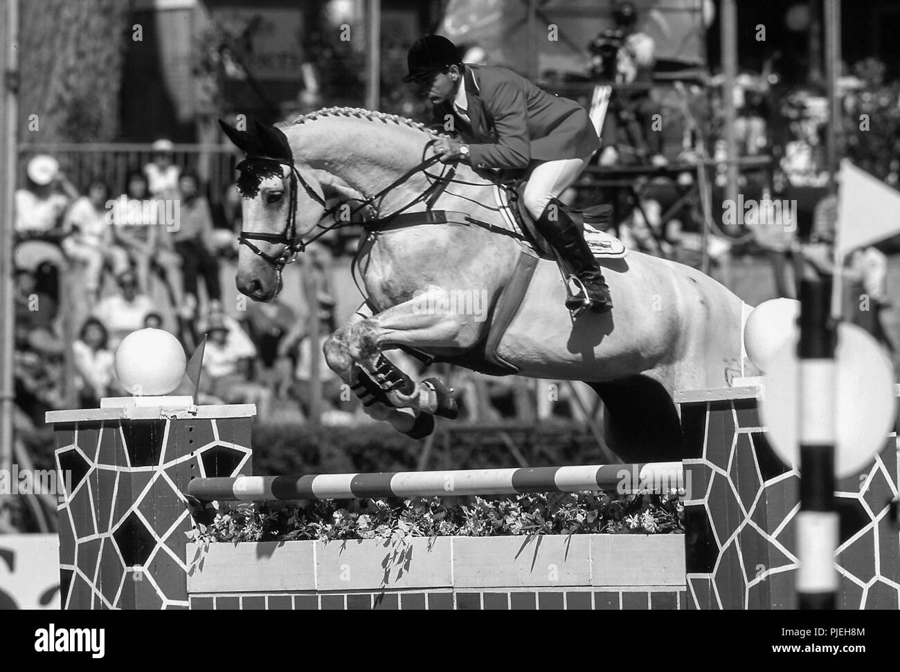 CSIO Rome, May 1995, Willi Melliger (SUI) riding Calvaro V Stock Photo ...