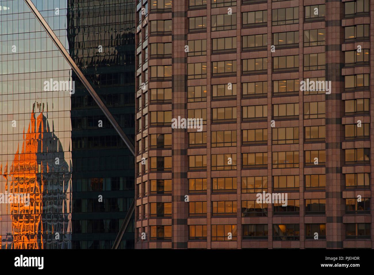 Downtown Seattle with abstract close-up of building facade Stock Photo ...