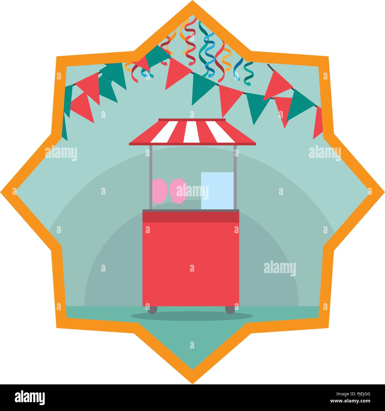 carnival shop with party flags inside star Stock Vector Image & Art - Alamy