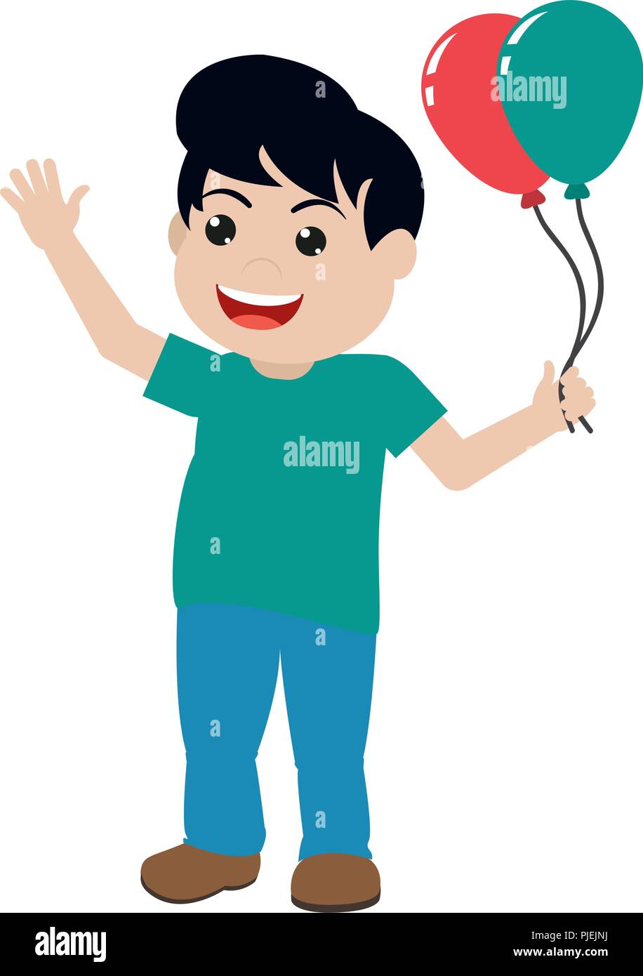funny boy with nice balloons design Stock Vector Image & Art - Alamy
