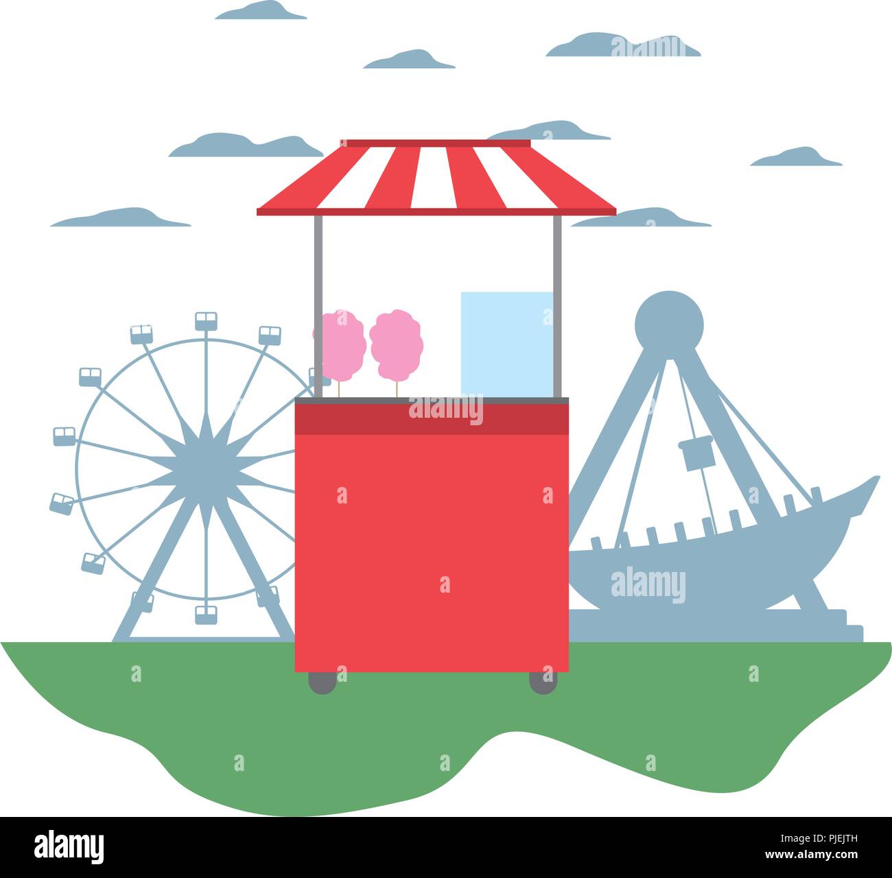 Carnival shop cotton candy Stock Vector Images - Alamy