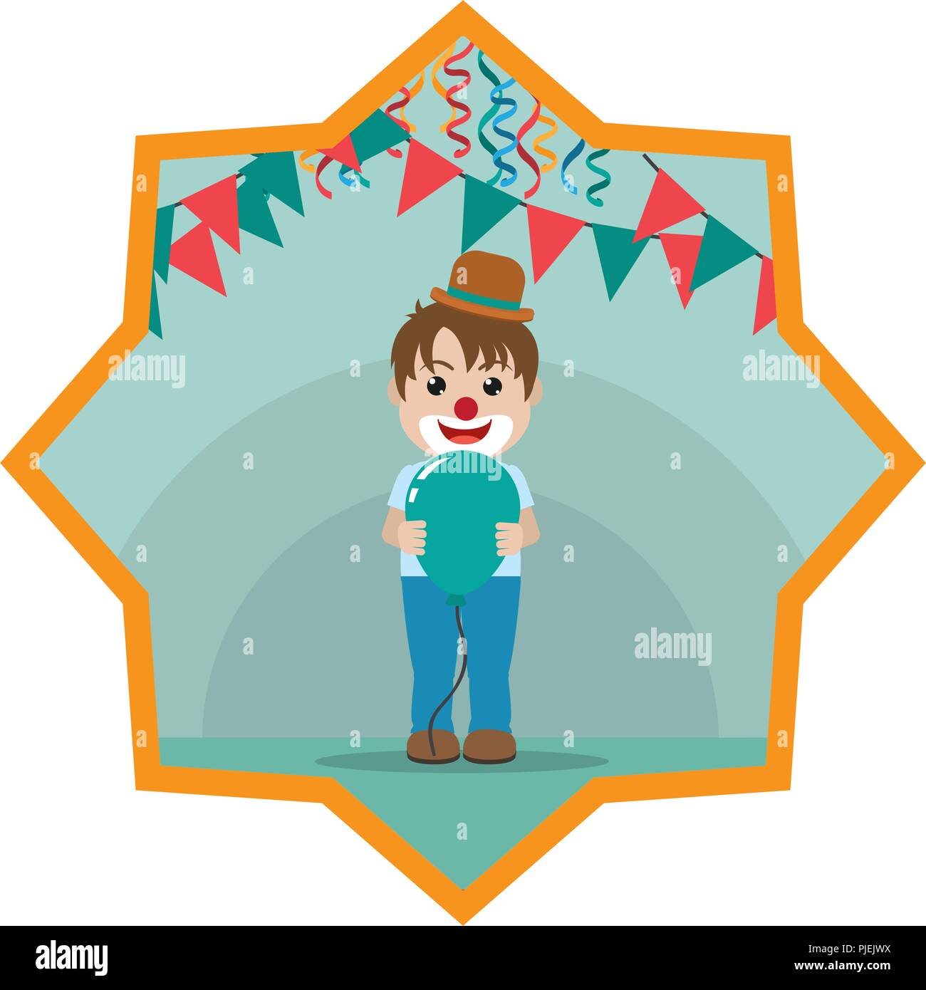 Circus clown balloon boy Stock Vector Images - Alamy