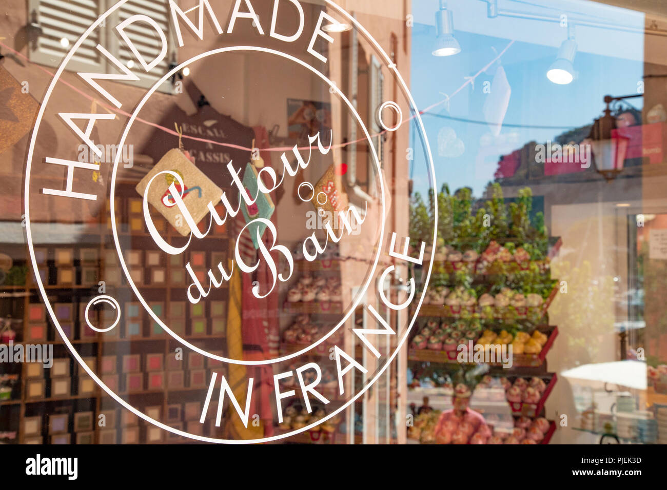 Storefront shop window in Cassis a Mediterranean fishing port in ...