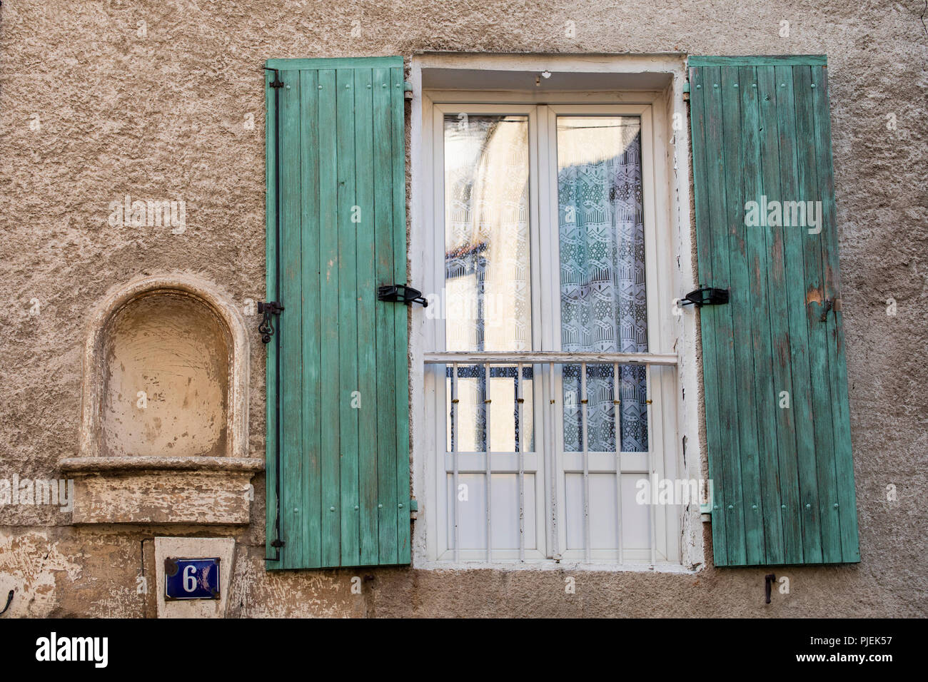 window of Manosque home in Provence Region of Southern France Stock ...