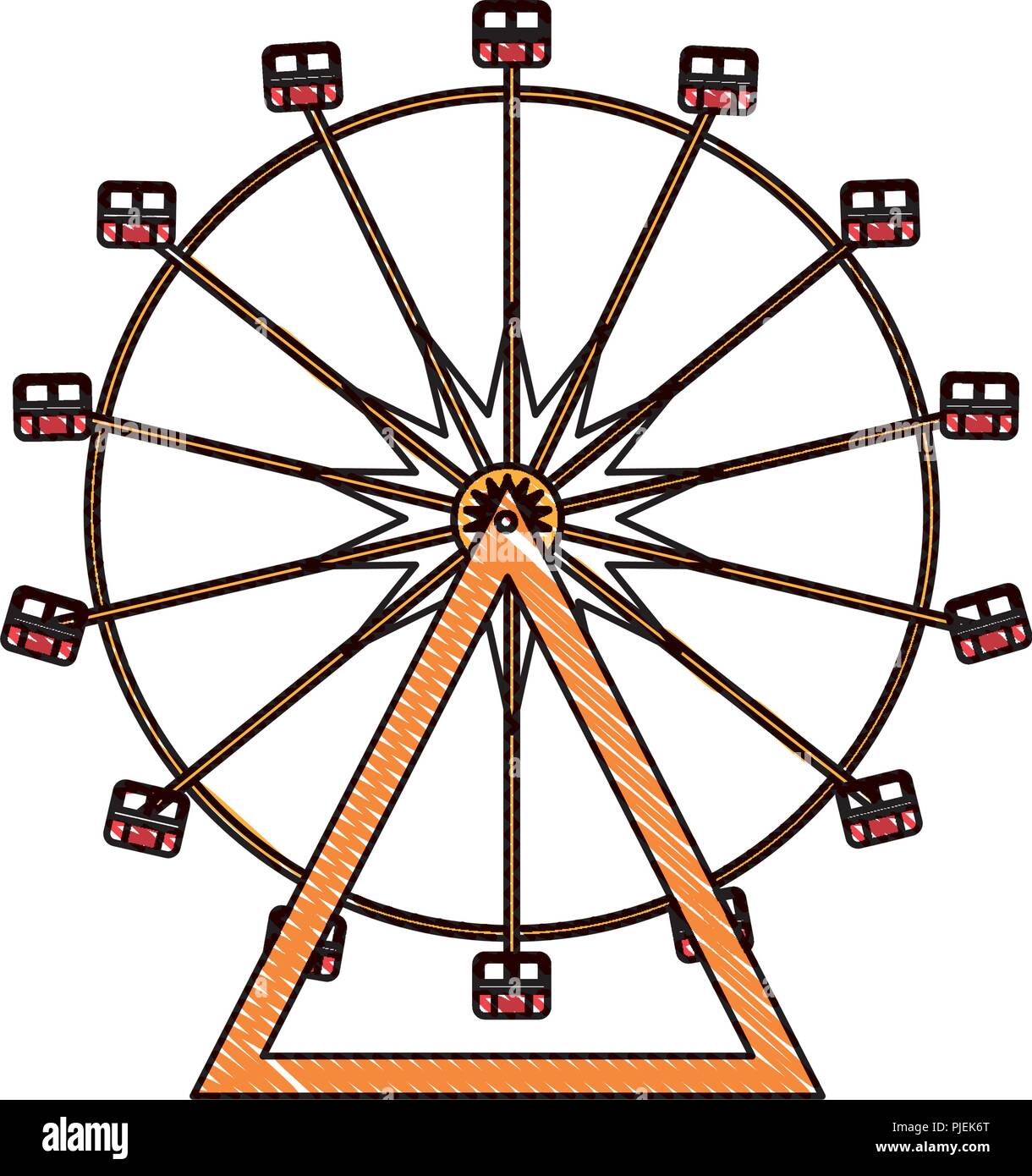 doodle ferris wheel mechanical carnival game Stock Vector Image & Art ...