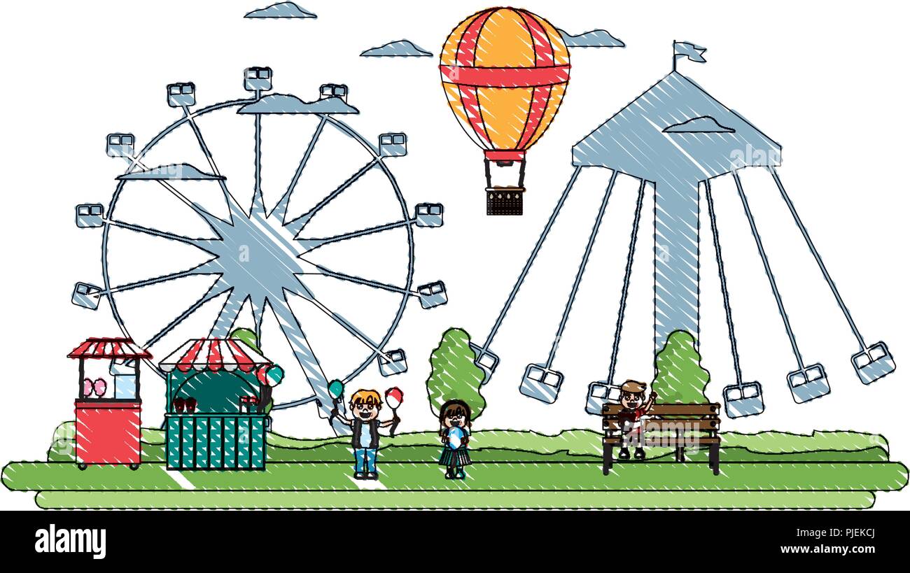 doodle carnival entertainment event and performance festival Stock ...