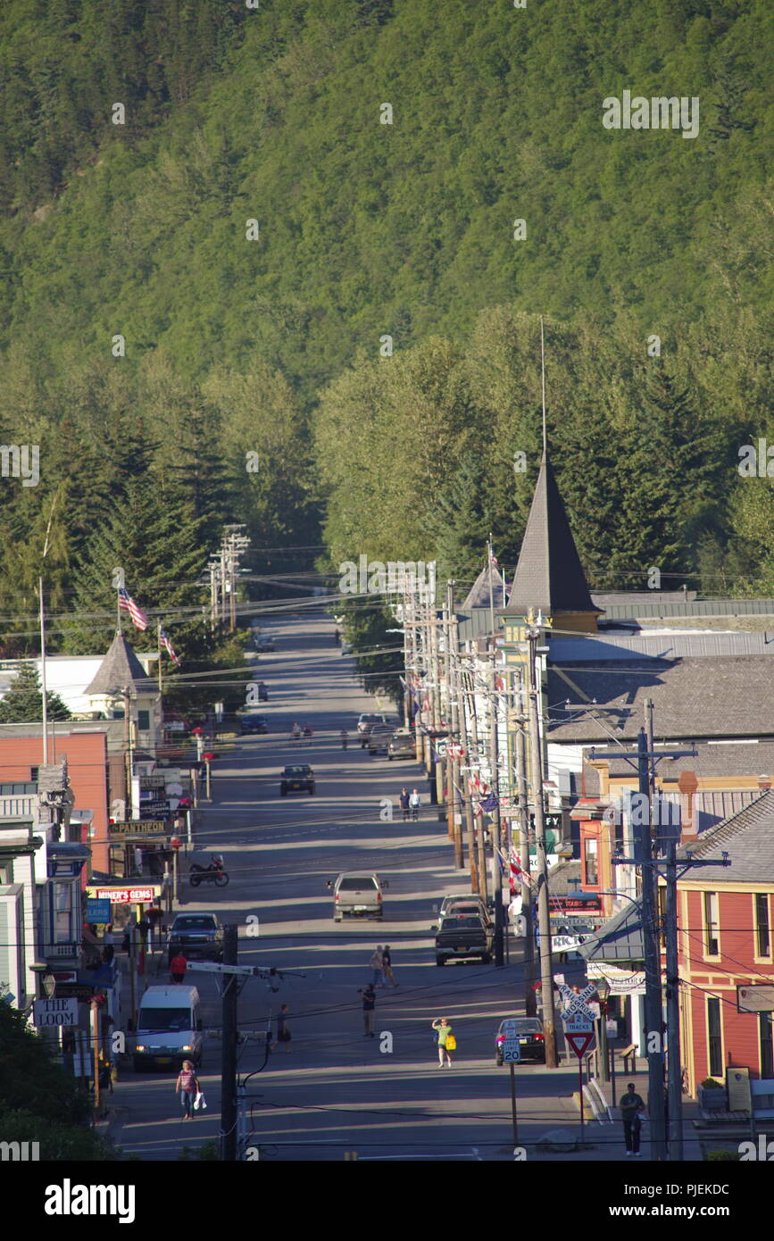 Main street, Skagway, Skaguay, Alaska Stock Photo - Alamy