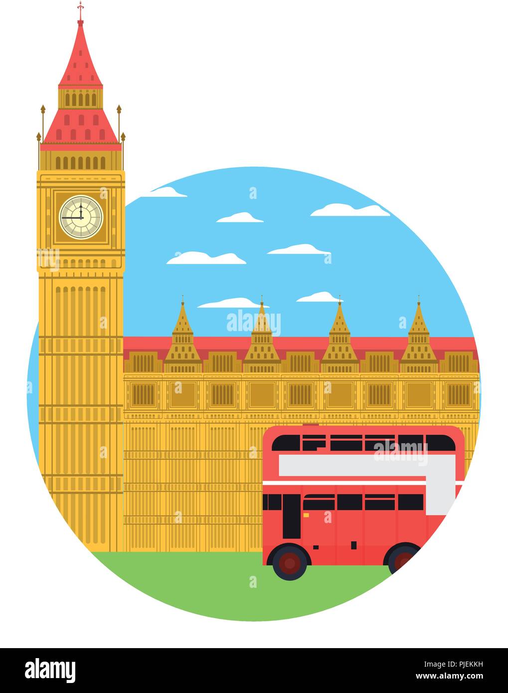 london clock tower and urban bus Stock Vector Image & Art - Alamy