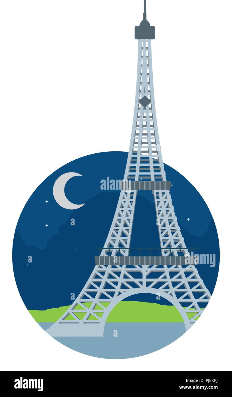 Paris tower night view Cut Out Stock Images & Pictures - Alamy