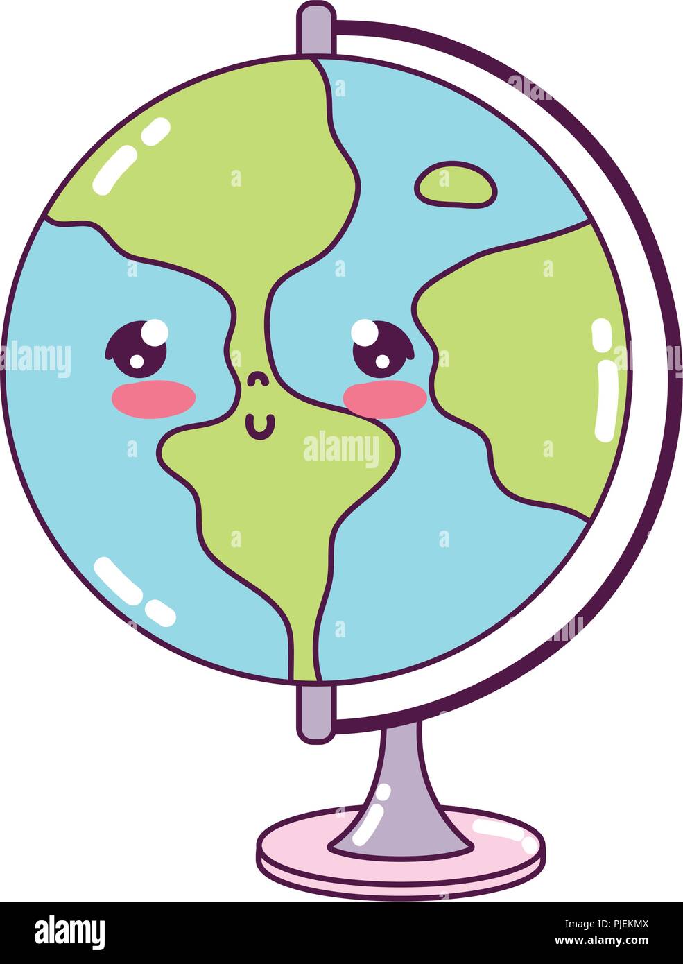 kawaii nice global map desk Stock Vector Image & Art - Alamy