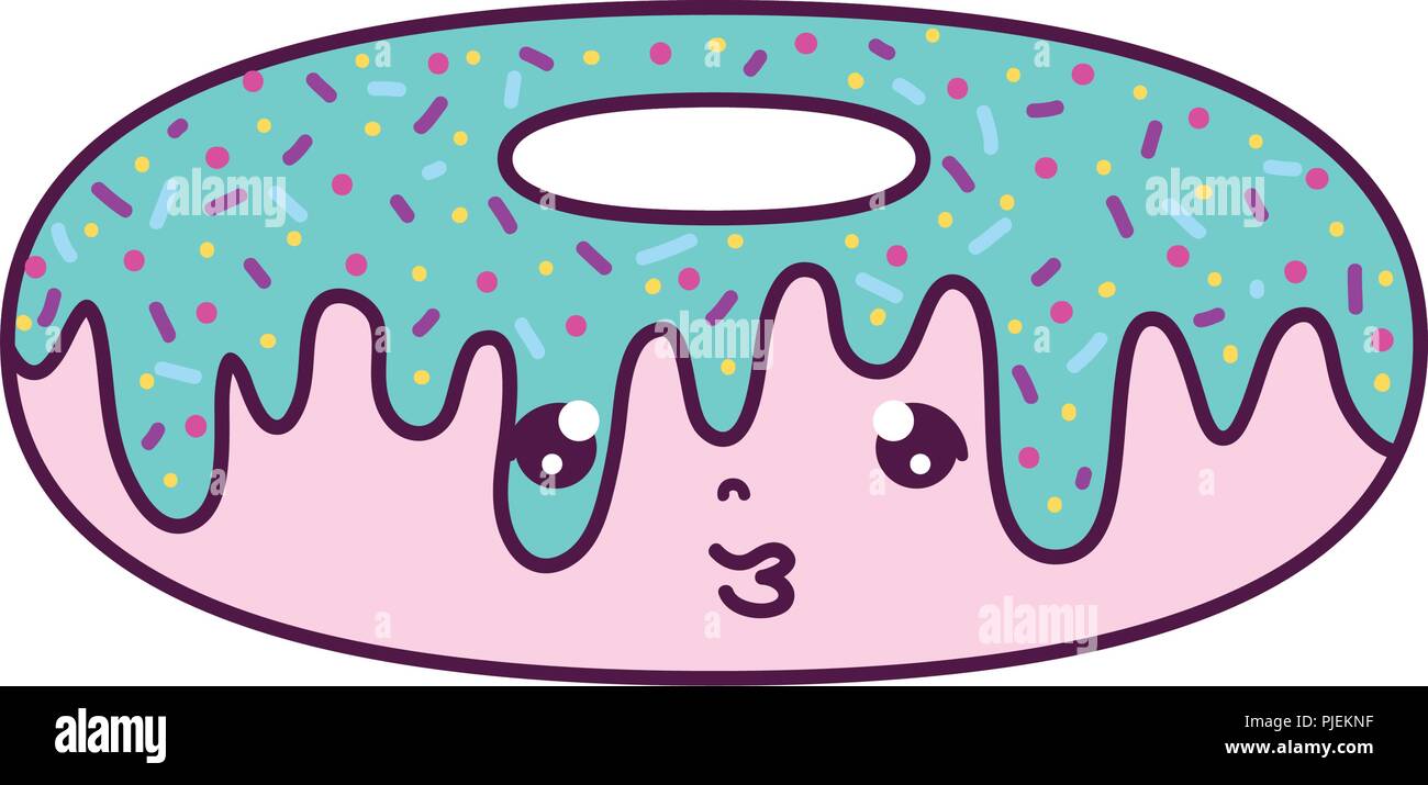 kawaii sad donut tasty snack Stock Vector Image & Art - Alamy