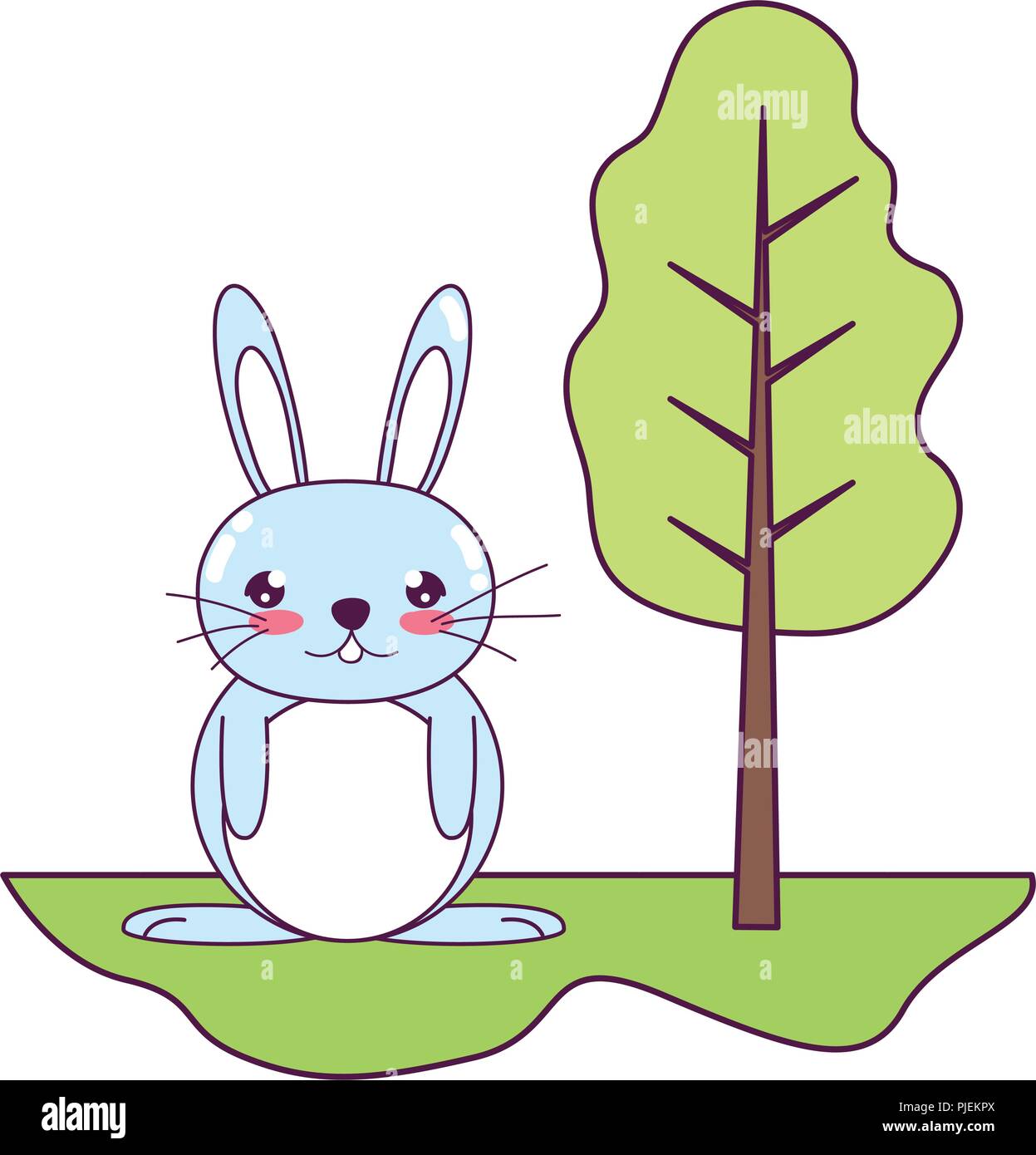 cute male rabbit animal in the landscape Stock Vector Image & Art - Alamy