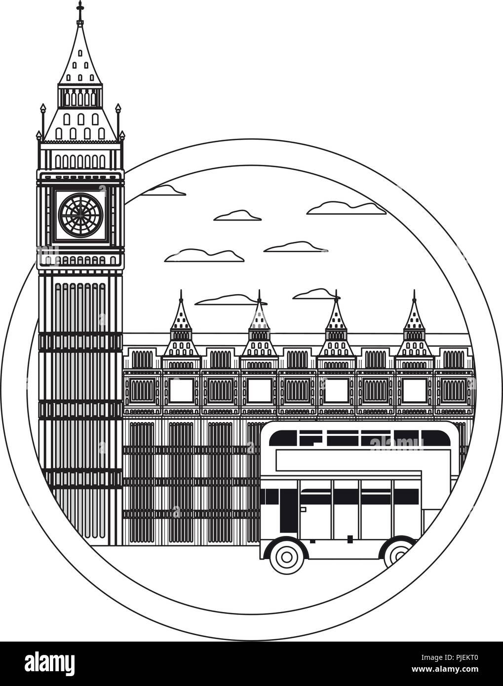 line london clock tower and urban bus Stock Vector Image & Art - Alamy