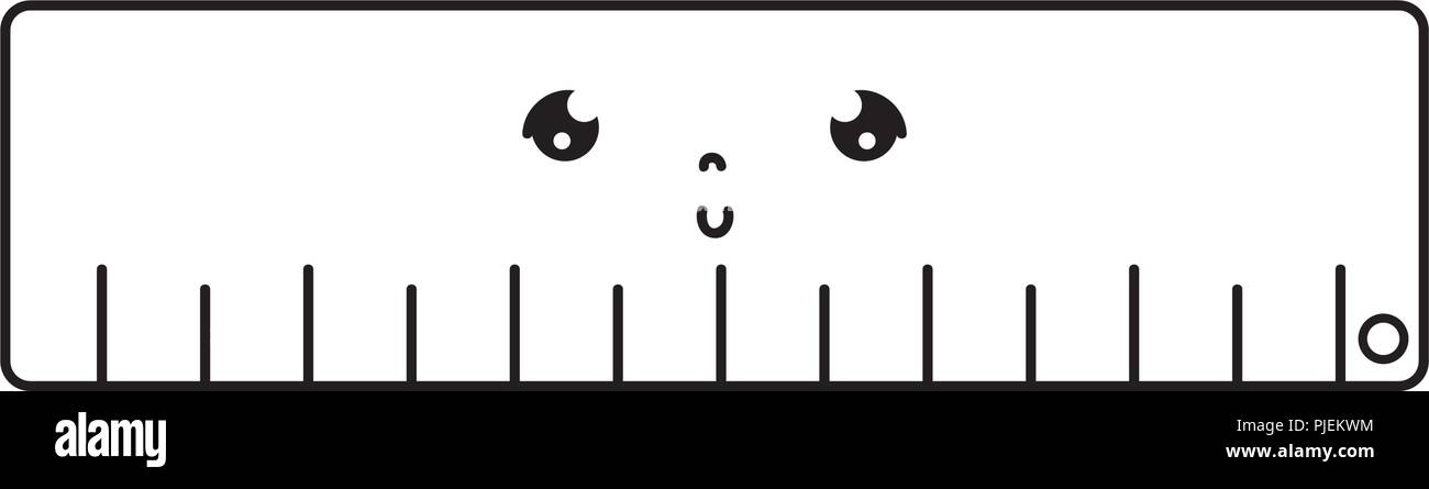 line kawaii nice ruler school utensil Stock Vector Image & Art - Alamy