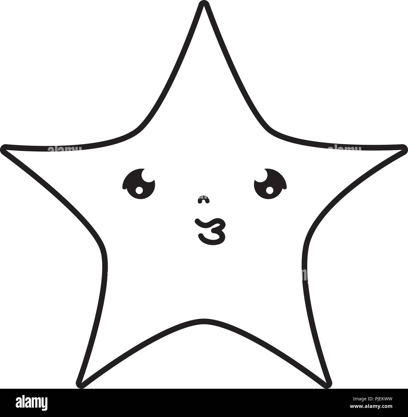 line kawaii cute shiny star art Stock Vector Image & Art - Alamy