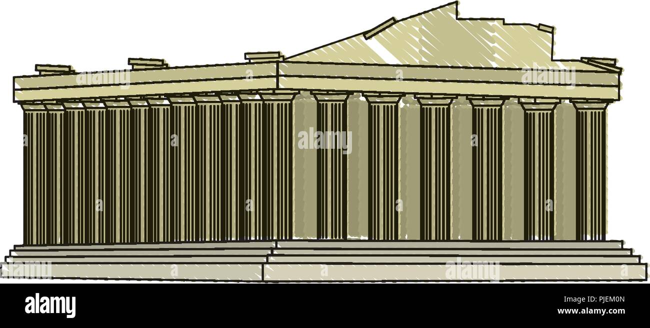 doodle medieval athens architecture clastle design Stock Vector Image ...