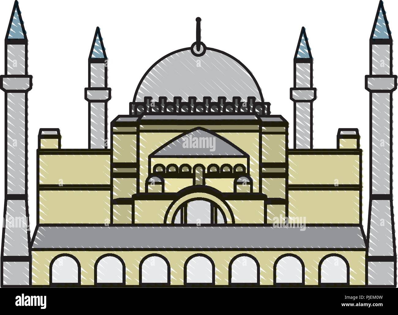 doodle medieval taj mahal in india architecture Stock Vector Image ...