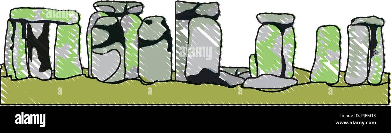 doodle classical stonehenge antique scultupture monument Stock Vector ...