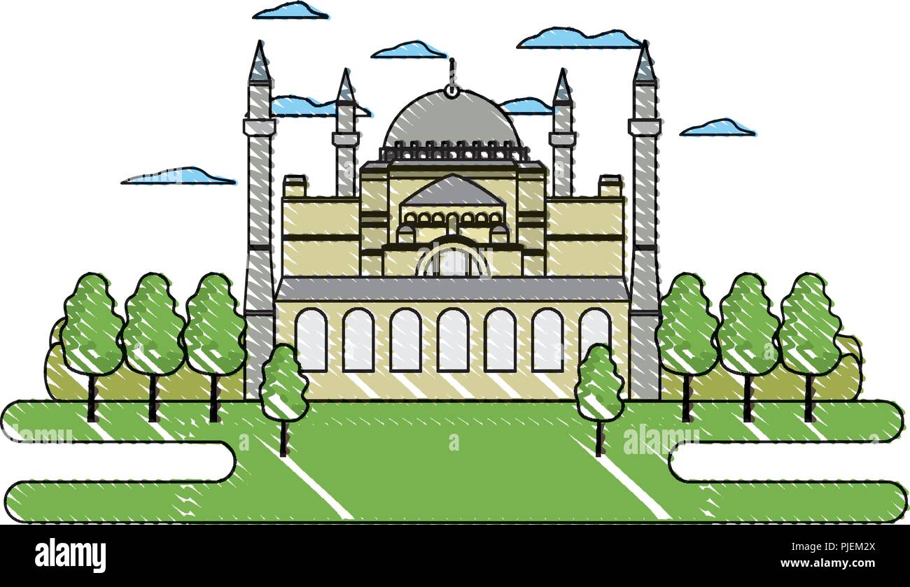 doodle taj mahal in india and beauty trees Stock Vector Image & Art - Alamy