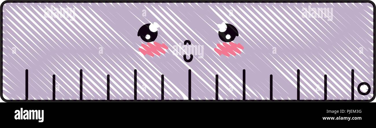 doodle kawaii nice ruler school utensil Stock Vector Image & Art - Alamy