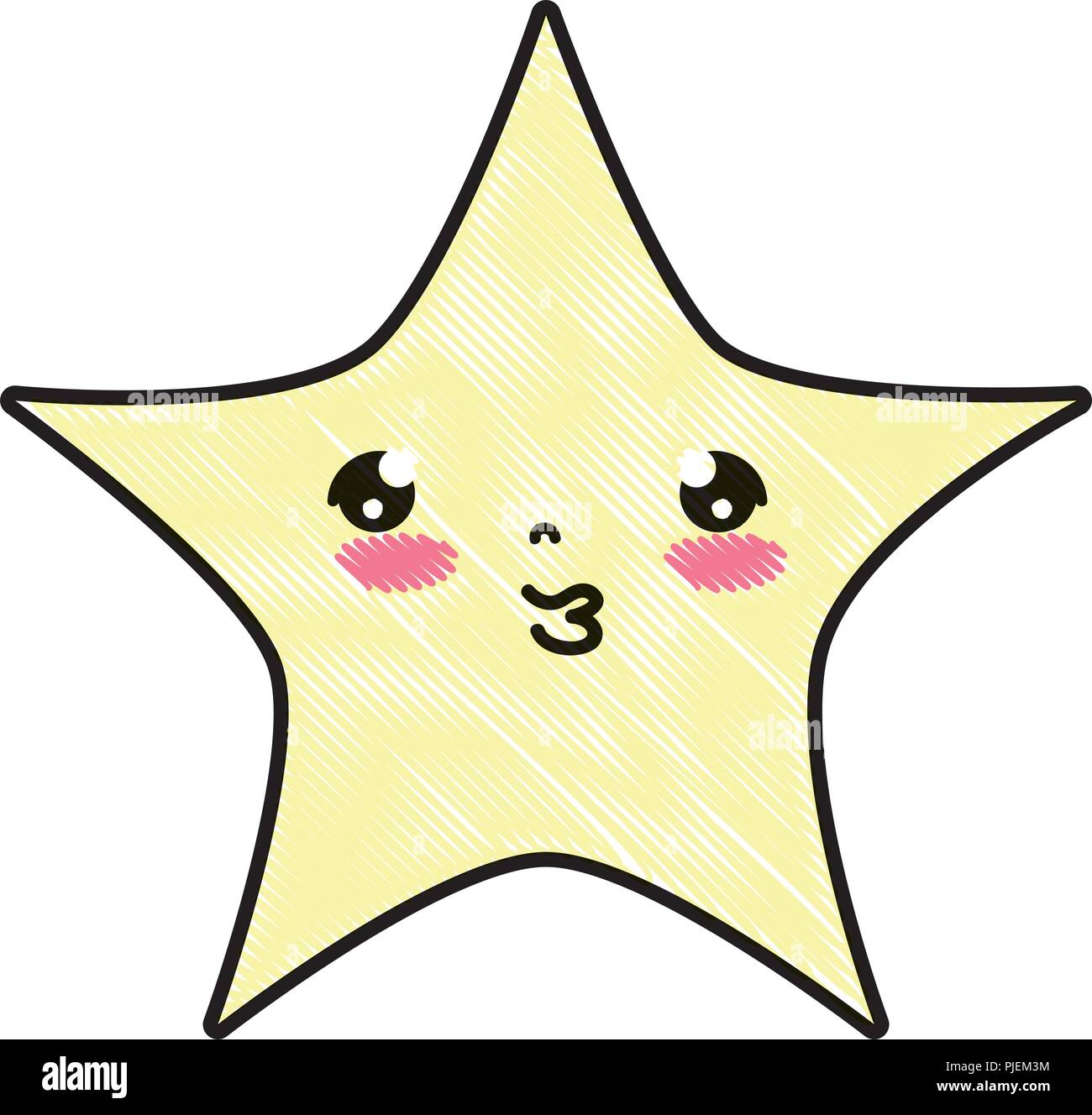 doodle kawaii cute shiny star art Stock Vector Image & Art - Alamy