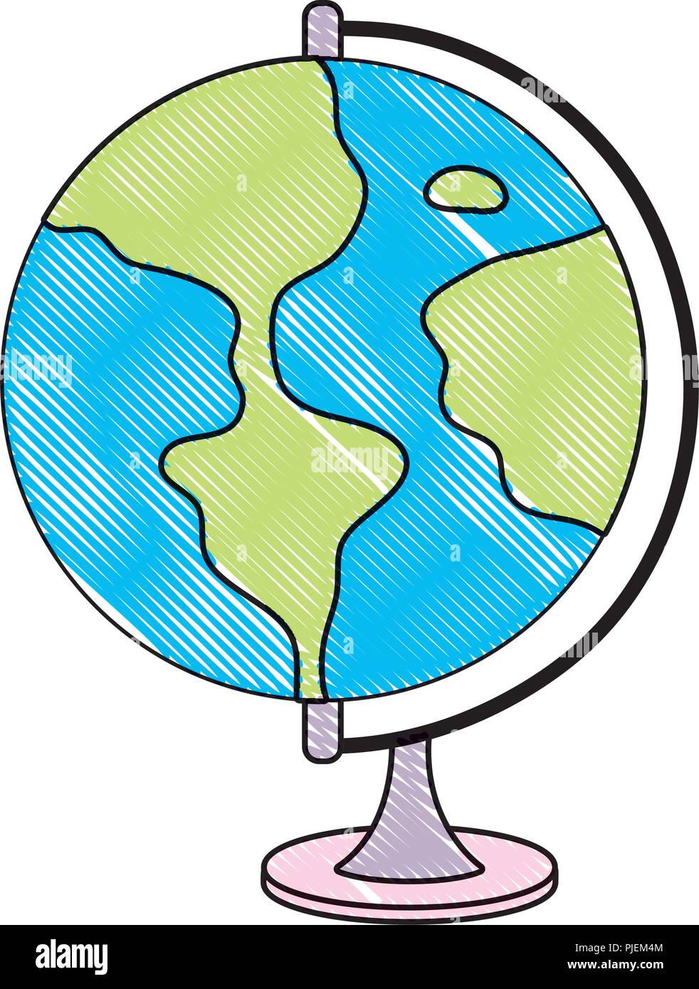 doodle circle global geography map desk Stock Vector Image & Art - Alamy