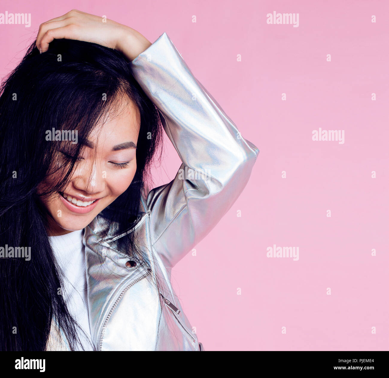 young pretty smiling asian korean girl wearing modern fashion cl Stock ...