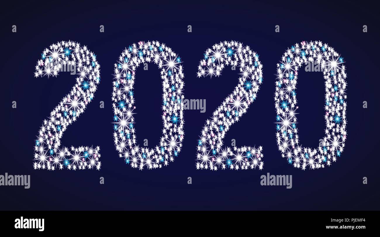 Brilliant numbers 2020. New year. Greeting card vector illustration ...