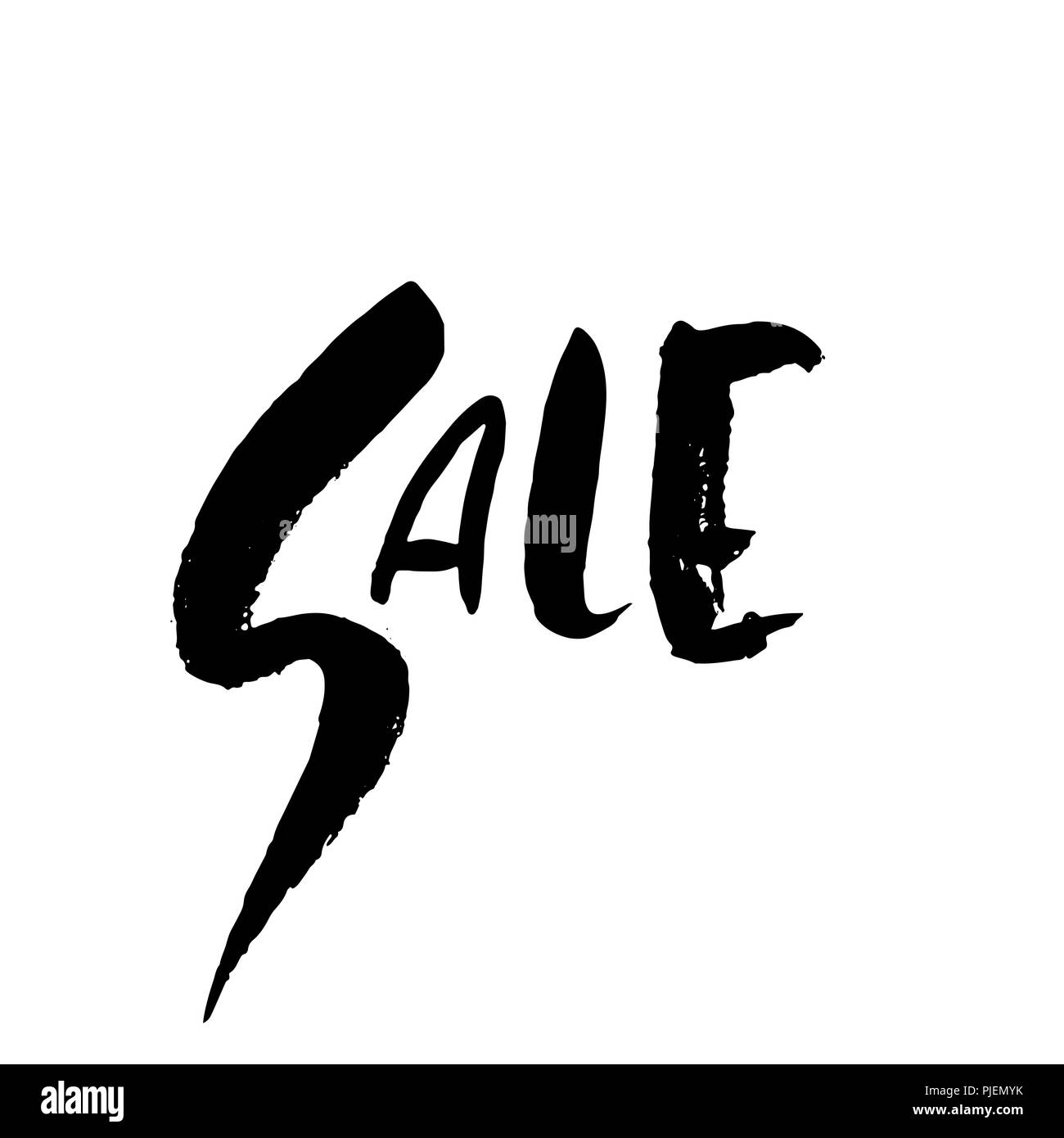 Sale handwritten lettering. Grunge dry brush inscription. Typography ...