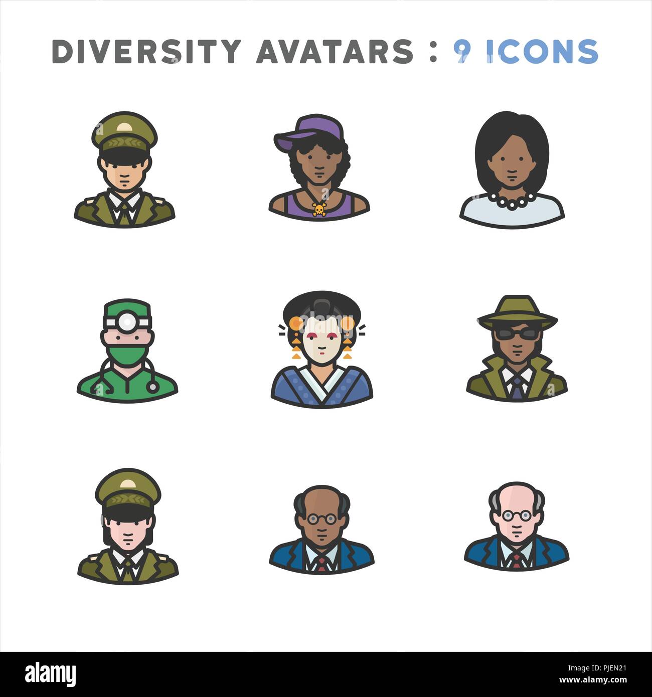 9 Avatars depicting diverse cultures, religions, and nationalities ...