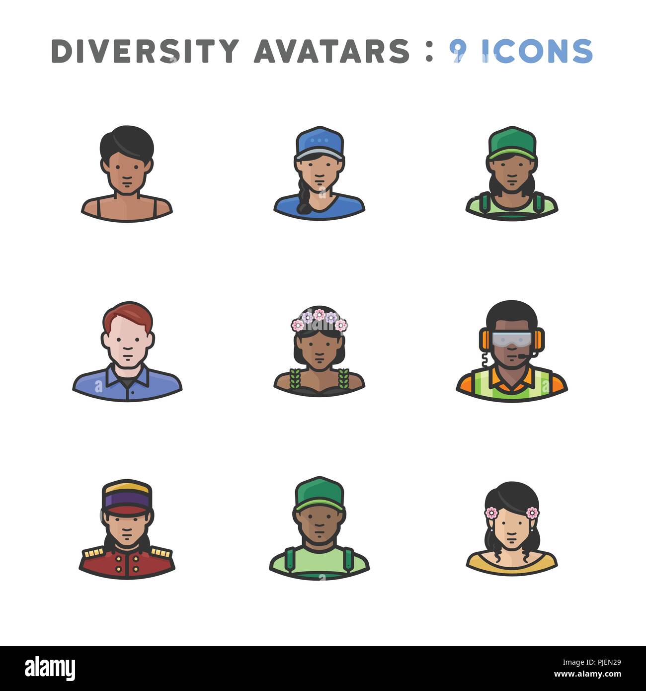 9 Avatars depicting diverse cultures, religions, and nationalities ...