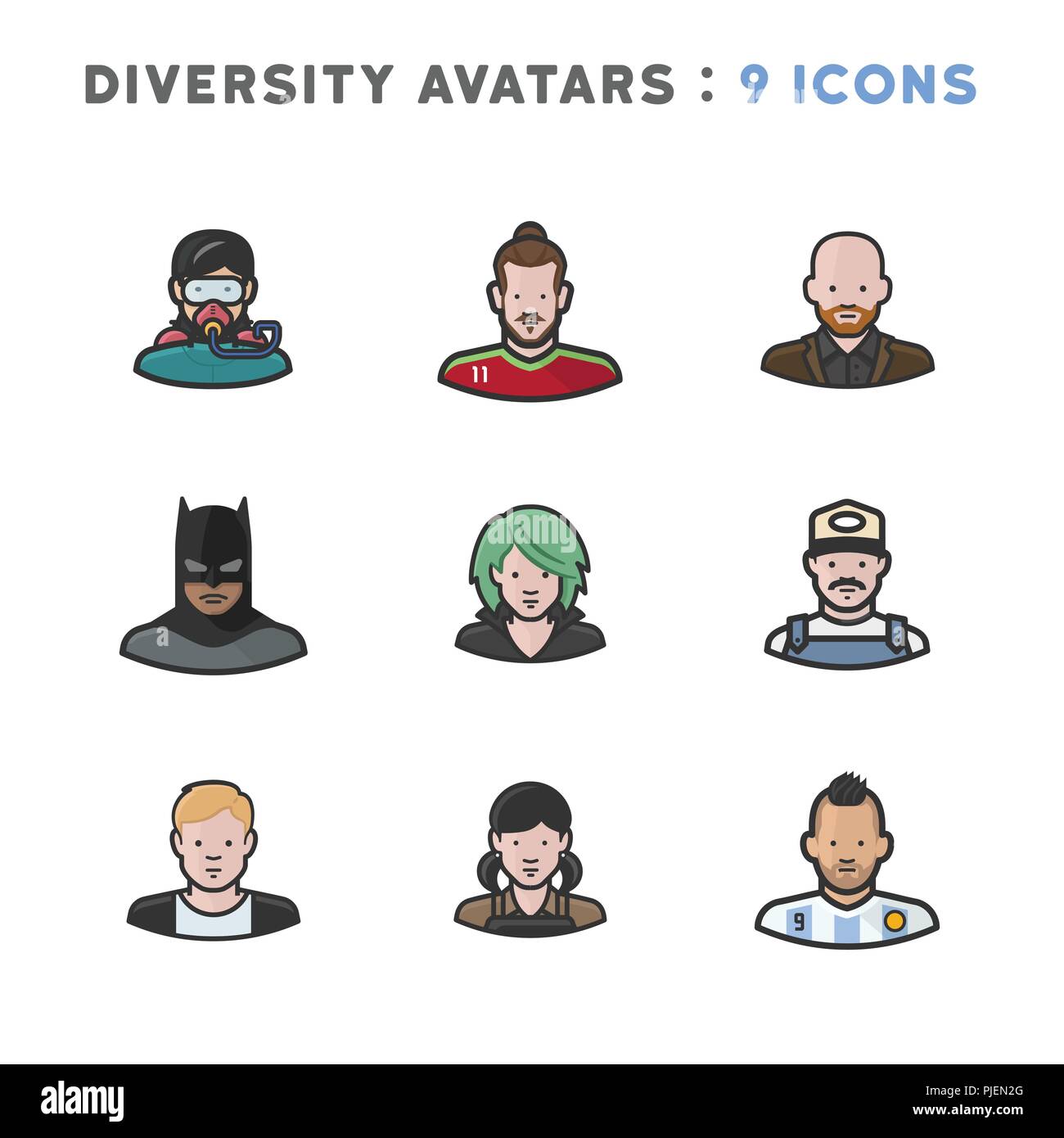 9 Avatars depicting diverse cultures, religions, and nationalities ...