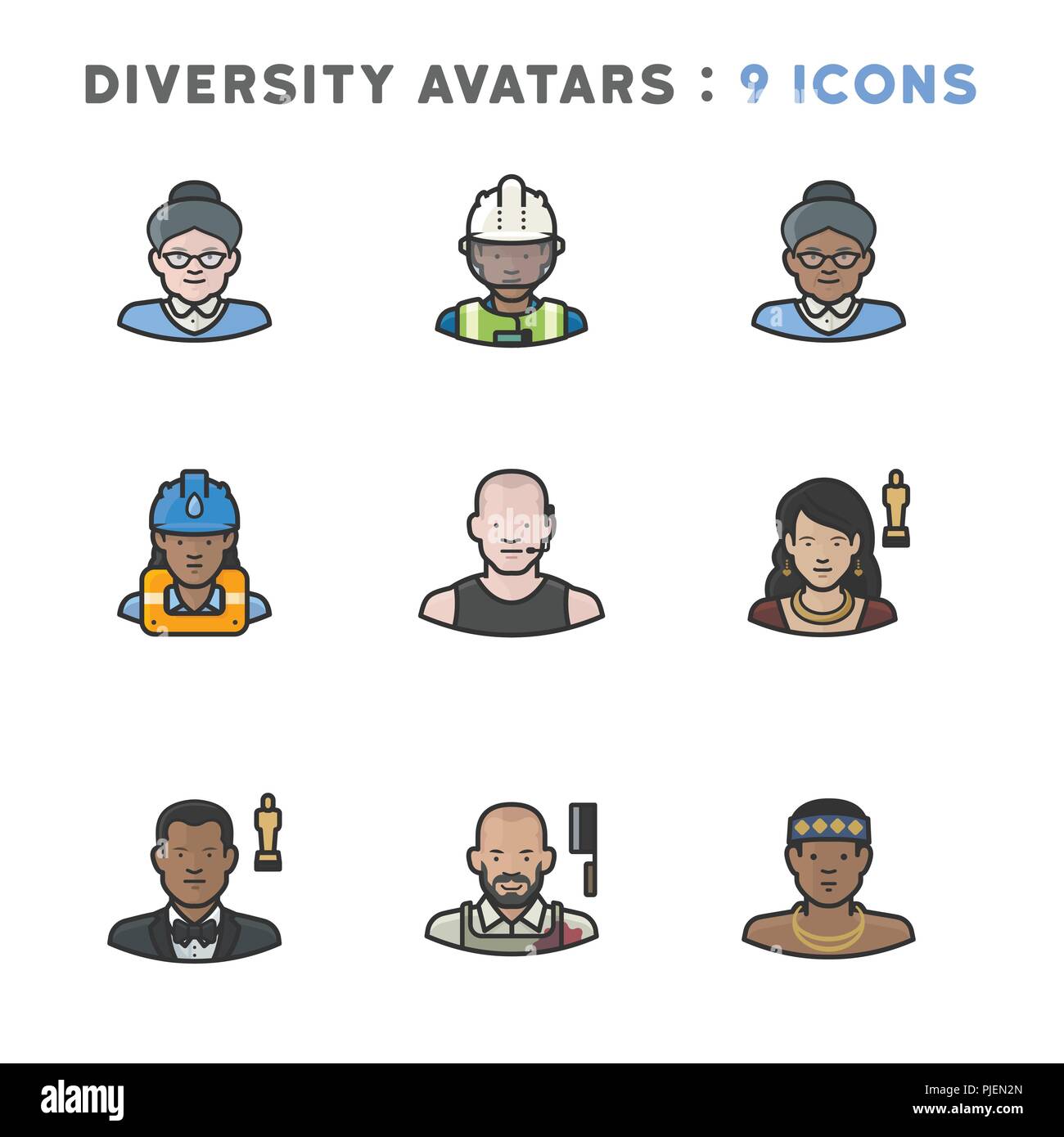 9 Avatars depicting diverse cultures, religions, and nationalities ...