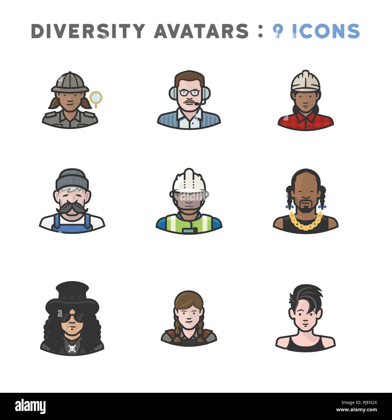 9 Avatars depicting diverse cultures, religions, and nationalities ...
