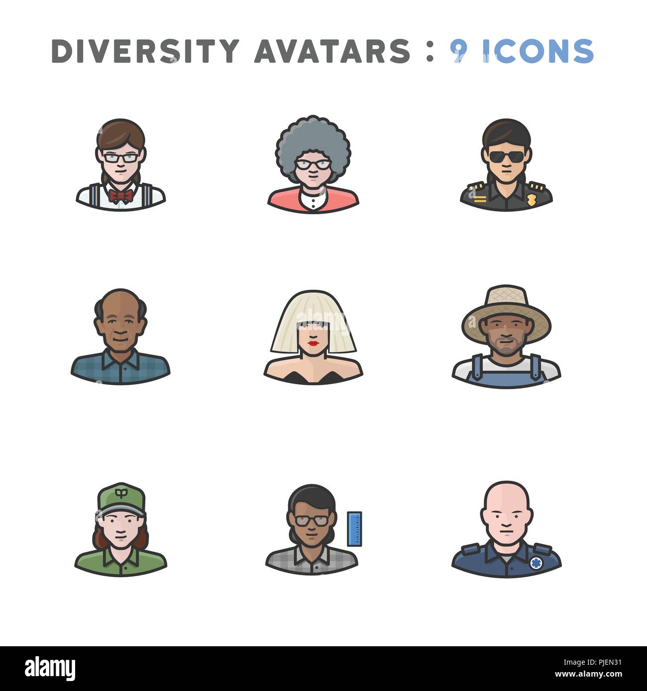 9 Avatars depicting diverse cultures, religions, and nationalities ...