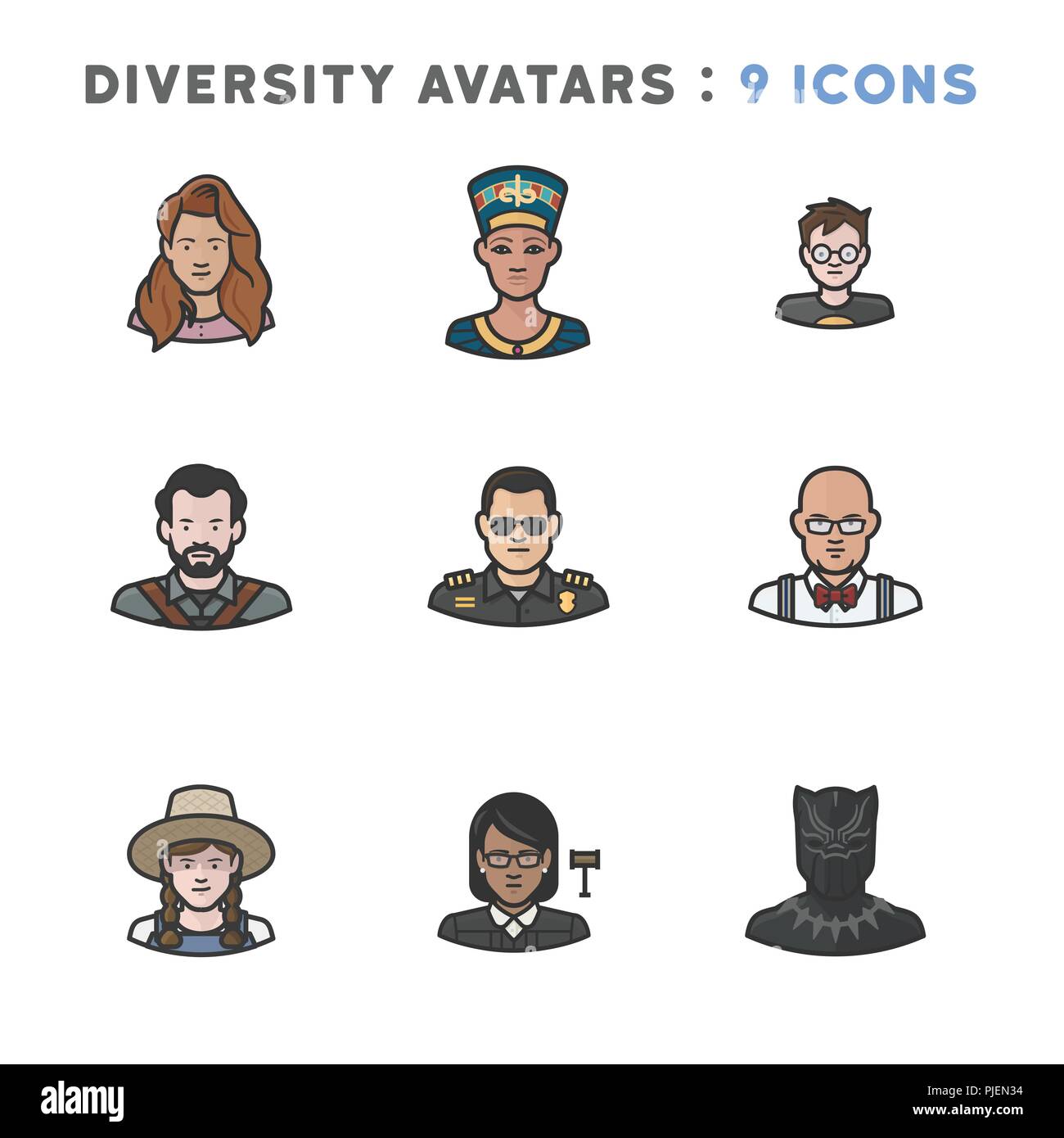 9 Avatars depicting diverse cultures, religions, and nationalities ...