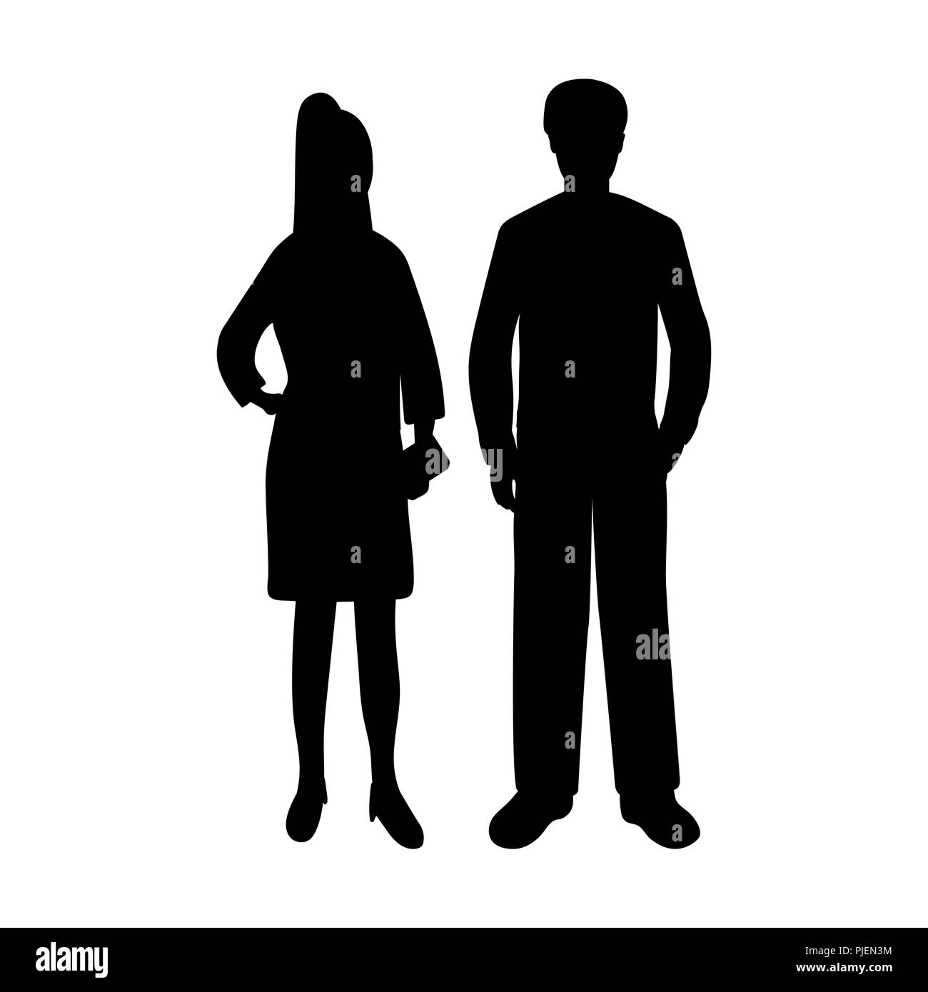 Silhouette vector man woman standing hi-res stock photography and ...