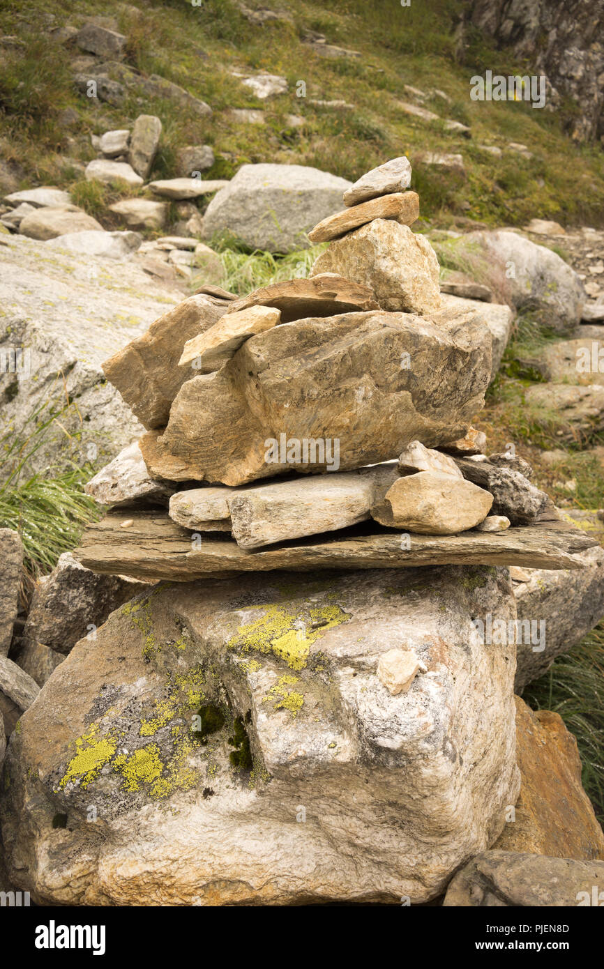 A couple of stones arranged in a stability formation Stock Photo - Alamy